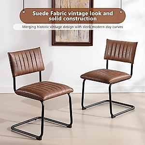 BV Vintage Suede Mid Century Dining Chairs Set of 4 - Elegant and Comfortable