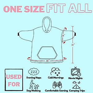 COUPLE FOX Wearable Blanket Hoodie - Oversized Hooded Blanket For Women, Teen Girls, Men - Warn Thick Sherpa Fleece Blanket Hoodie Adult - Giant Sweatshirt Hooded Blanket With Big Pocket