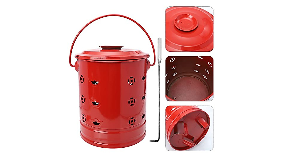 HANABASS Enamel Burn Barrel for Backyard Bonfires