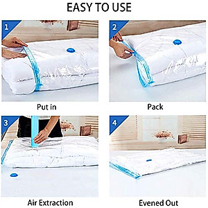 BZ Clothes Storage Bags. More Storage! Hand-Pump for Travel! Double-Zip Seal and Triple Seal Turbo-Valve for Max Space Saving (Variety 8 Pack)
