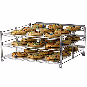 Nifty 3-in-1 Baking Rack – Nickel Chrome Plating, Cooling & Baking Rack, Multipurpose Kitchen Accessory, Folds Flat for Easy Storage, Use for Cookies, Pizzas, Baked Goods