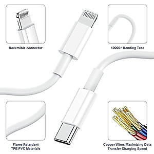 for iPhone14 13Fast Charger, Usbc Apple 20w Power Adapter Cube Fast Charging Block,USB-C Wall Plug Box+【Apple MFI Certified】 USB C Lightning Cable Cord 10ft for iPhone14/13 Pro/12 Mini/12 Pro Max/11