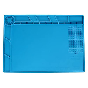 Electronics Repair Pad, Thermoset Heat Insulation Silicone Repair Mat Non Static Improve Efficiency with Screw Position for Phone Computer