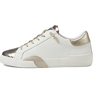 Dolce Vita Women's Zina Sneaker, White/Gold Leather, 8