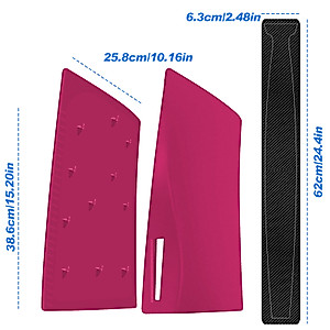 for PS5 Plate with Black Middle Skin, Cover Shell Faceplate for PS5 Disc Edition, Hard Shockproof Dustproof Matte Cover Replacement Side Plate Shell for Playstation 5 Console(Cosmic Red)
