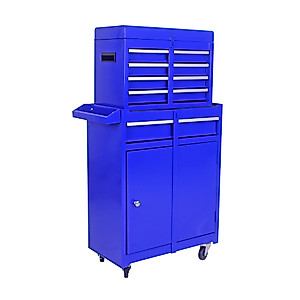 Dithoko 5-Drawer Rolling Tool Chest Cabinet, High Capacity Tool Box Storage Cabinet with Adjustable Shelf, Removable Tool Box Organizer with 4 Wheels for Garage Warehouse - Blue
