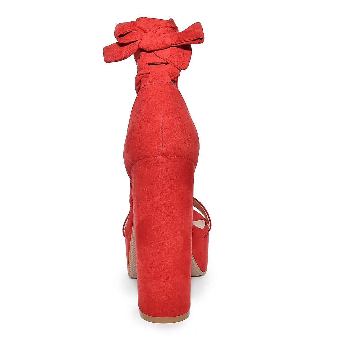 Wild Diva Women’s Lace Up Crisscross Platform Chunky Block Heel Sandals-RDVS-9