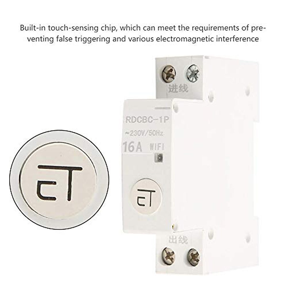 Smart Breaker 1P AC230V IP20 Intelligent Circuit Breaker Remote Control Miniature Circuit Breakers Switch Overload for Distribution Box (1P 16A)