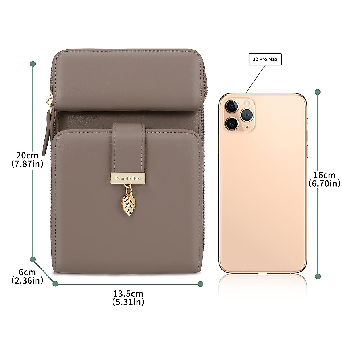 Crossbody Bags Wallet for Women with RFID Blocking and Enough to Fit Most Smartphones (Beige)