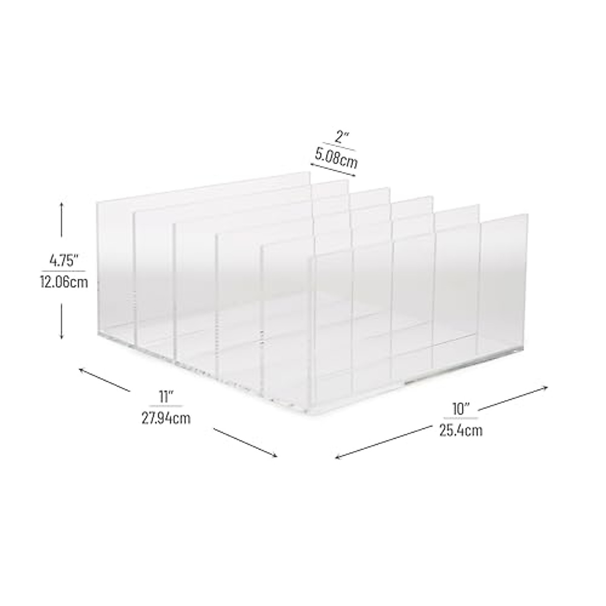 Mind Reader Vertical File Holder, Desktop Organizer, File Storage, Office, Acrylic, 11"L x 10"W x 4.75"H, Clear