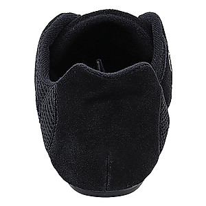 Very Fine Dance Shoes - Unisex Dance Sneakers - Flat Heel Gum Sole - VFSN016 and Foldable Brush Bundle - Black Suede - 14