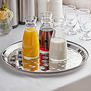 (1-PC-16) Stainless Steel Round Tray Swirl Pattern Serving Tray