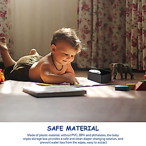 2 Pieces Baby Wipes Dispenser Baby Wipe Case Holder Wet Wipes Storage Box Pouch with Lids Dustproof Wipe Container for Keeping Wipes Fresh for Home Office (Black, White)