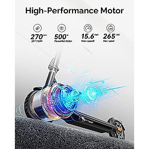 Atomi Electric Scooter E20, 500W Motor Electric Scooter with 19 Miles Long Range, 15.6 Mph Speed, Portable Folding Commuting Scooter for Adults with Double Braking System and Smart App