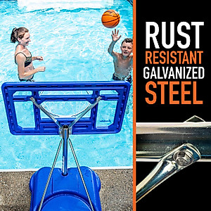 Franklin Sports Pool Basketball Hoop - Waterproof Mini Basketball Hoop for Poolside - Portable 30" Kids Basketball Hoop - Steel Construction - All Ages