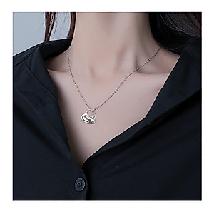 FLYOW Cremation Jewelry Urn Necklace for Ashes for Dad S925 Sterling Silver Keepsake Urn Jewelry Memorial Pendant Necklace for Women