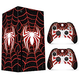 HK Studio Spider Decal Sticker Skin to Cover X-Box Series X with No Bubble, Waterproof, Full Protection - Including 2 Controller Skins and Console Skin