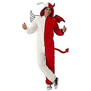 Rubie's unisex adult Comfy Wear One-piece Hooded Jumpsuit Sized Costumes, Angel/Devil, Small Medium US