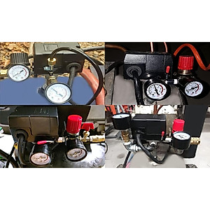 FBANG air Compressor Pressure Switch with Pressure Regulator, 90-120 PSI air Compressor Switch equips Pressure Gauge