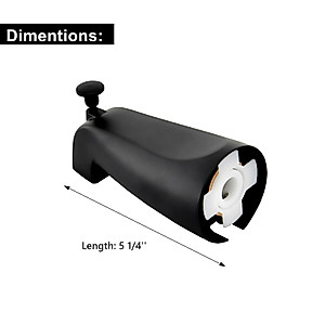 Slip Fit Tub Spout with Pull-Up Diverter for 1/2 inch Copper Tube, Matte Black