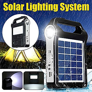 JAY-LONG Portable Solar Generator USB Charger 6V 9W Solar Panel Power Storage Generator Home System Kit Rechargeable