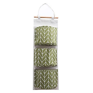SAMZAREULO Wall Closet Hanging Storage Bag, 3 Remote Size Pocket Over Door Hanging Storage Bags