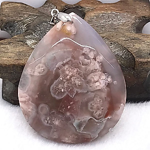 DUOVEKT Natural Cherry Agate Pendant Jewelry For Women Men 53x44x12mm Beads Lucky Crystal Stone Sliver Gemstone AAAAA