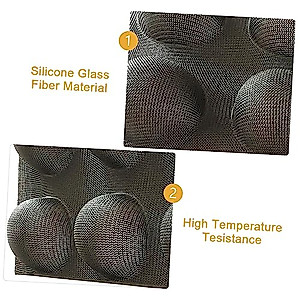 DOITOOL Oven Bread Mold Fondant Molds Glass Bakeware Burger Buns Cookie Burger Bun Pan Pudding Silicone Fiberglass Black Baking Cake Mold Baking Supplies Bakery Bread Mold French Fudge