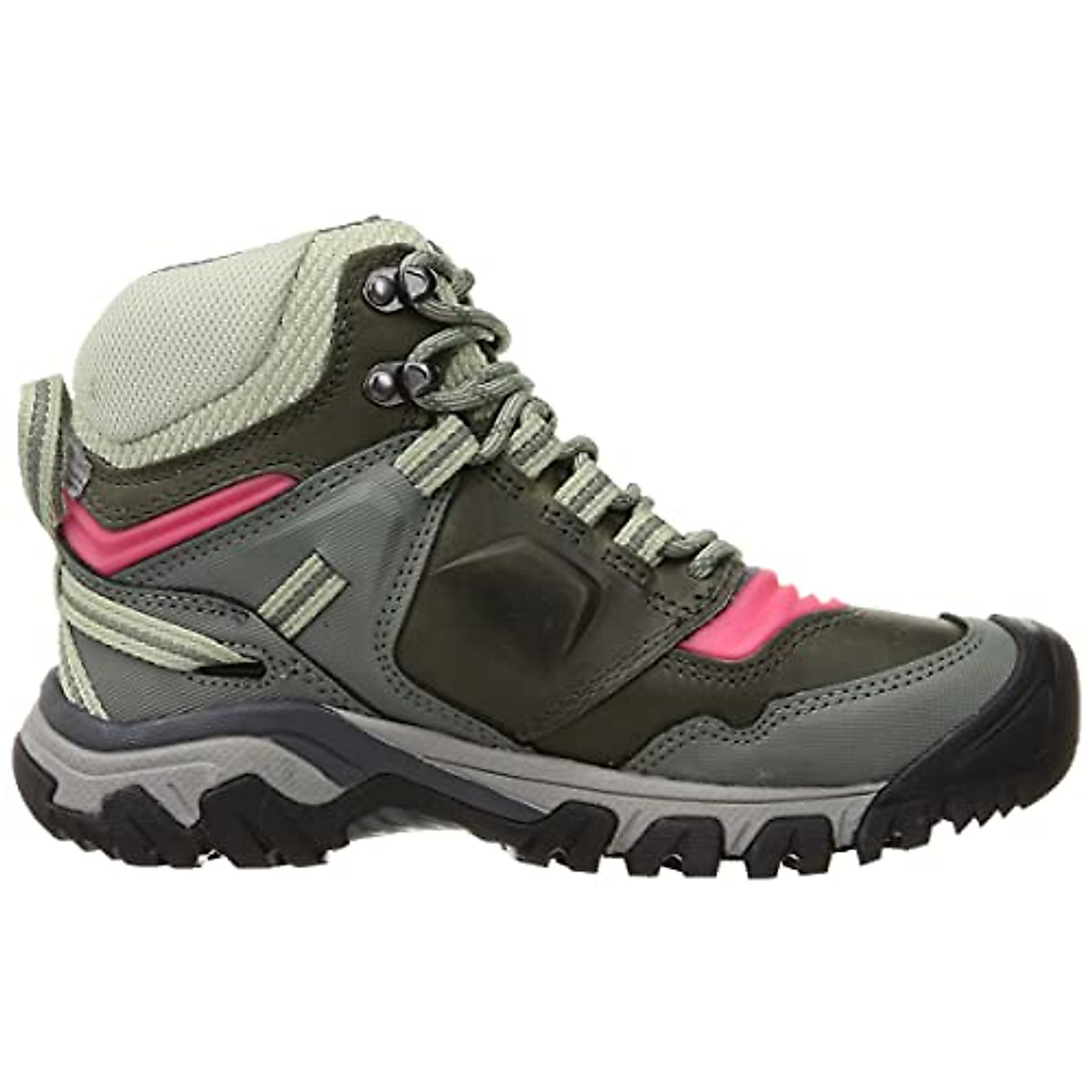 KEEN Women's Ridge Flex Mid Height Waterproof Hiking Boots, Castor Grey/Dubarry, 9