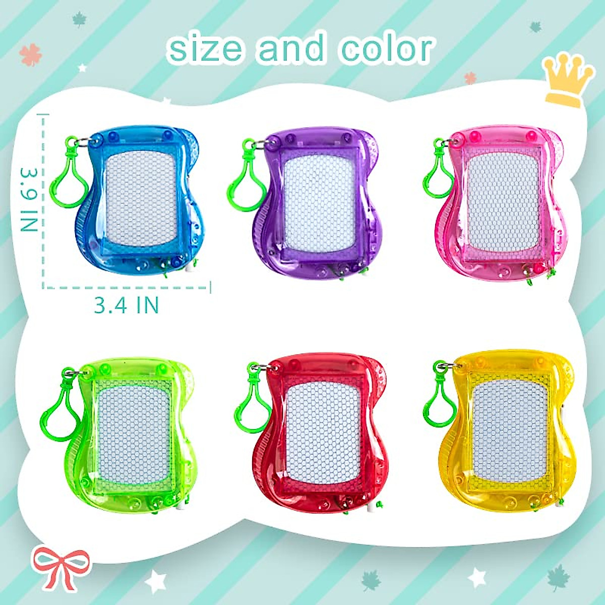 YouCute 8 Mini Magnetic Drawing Board with Metal Keychain Party Favors for Kids Goodie Bag Stuffers Birthday Party Bag for Boys Girls