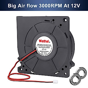 Wathai 120mm x 32mm Brushless Cooling Blower Fan 12V DC Dual Ball Centrifugal Fan High Airflow