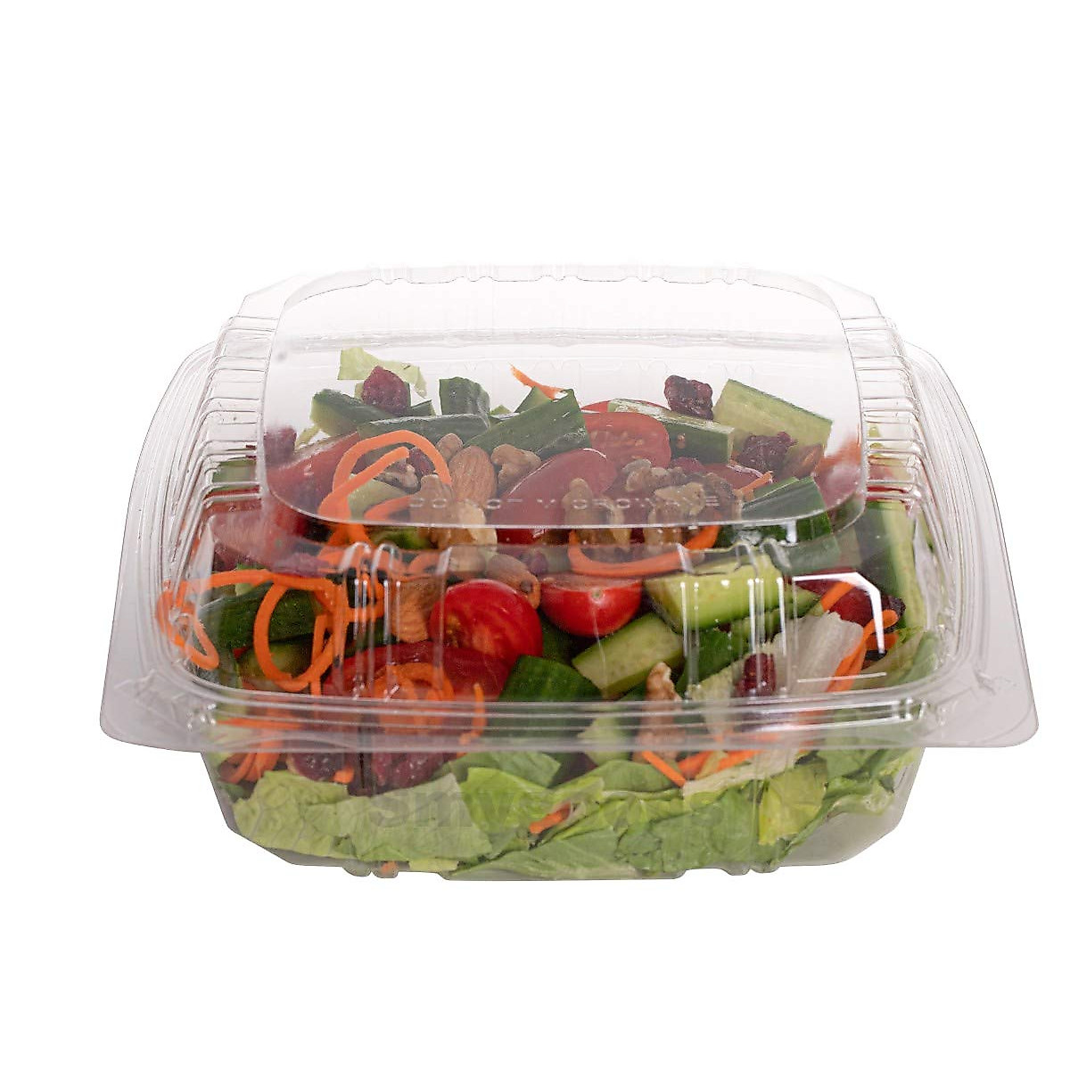 Smygoods Plastic Clamshell Food Containers, (Pack of 25-8x8x3 3/8) To Go Containers, Hinged Food Container