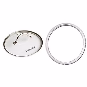 Instant Pot Tempered Glass Lid for Electric Pressure Cookers, 9", Stainless Steel and Instant Pot Silicone Sealing Ring, White Bundle