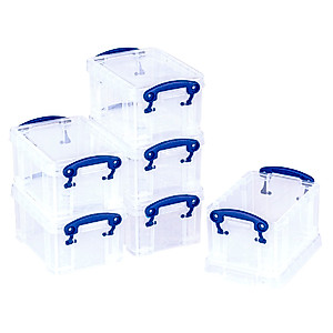 Really Useful Box 0.3 Litre Plastic Storage Box Clear (Pack of 6)