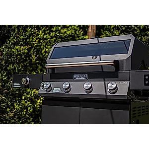 Monument Grills 4-Burner Liquid Propane Gas Smart bbq Grill Denali D425 with Stainless Steel Rotisserie Kit(2 Items)
