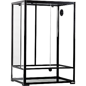 TRIXIE 64 Gallon Vertical Glass Terrarium, Double Hinged Doors, Mesh Top, Waterproof Base, Black