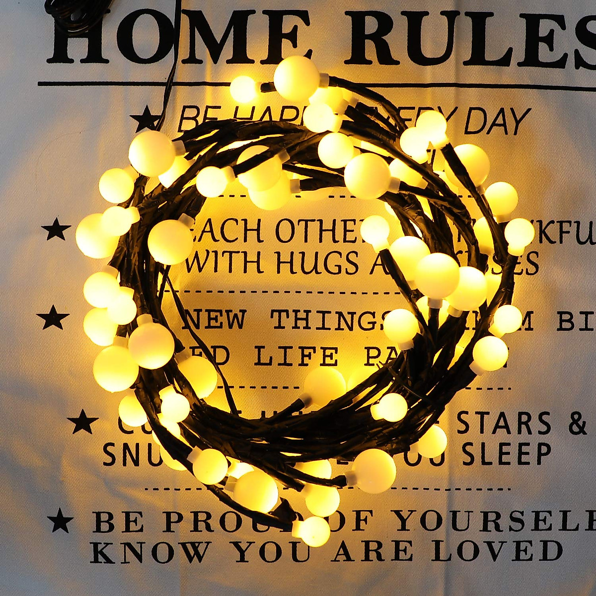 43 ft 70 Led Christmas Lights Globe String Lights Plug in for Bedroom Decor Indoor Outdoor Fairy Light for Home Wall Garden Decorations Warm White