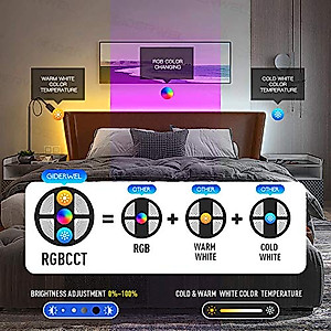 GIDERWEL Smart RGBWW LED Light Strip Plus with ZigBee LED Controller Dimmable RGBCCT LED Strips Starter kit Work with ZigBee Hub Bridge,Lightify Hub,Echo Plus for APP/Voice Control Ambiance Lighting