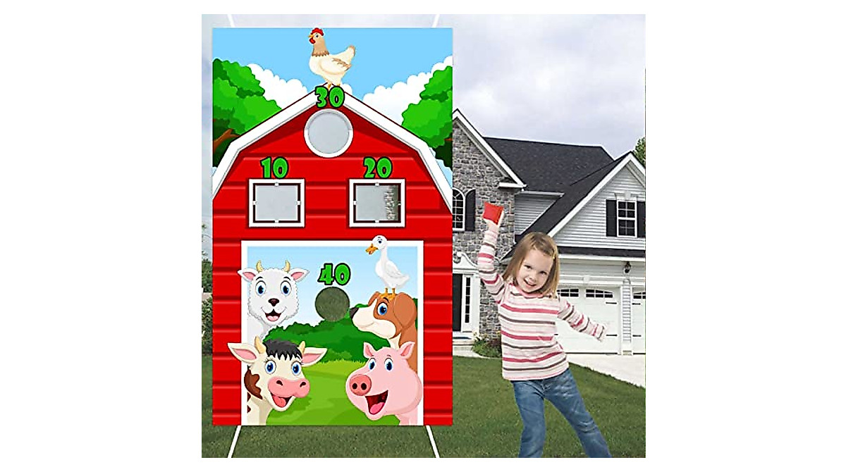 Animals Farm Toss Games Banner Backdrop for Parties & Events