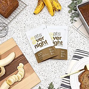 Oats Overnight - Banana Bread - Vegan, 20g Protein, High Fiber Breakfast Shake - Gluten Free, Non GMO Oatmeal (2.6 oz per meal) (8 Pack)