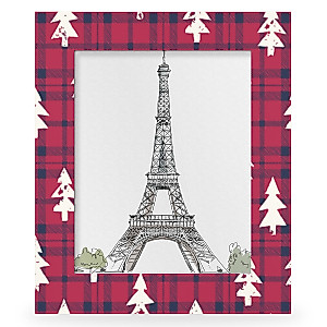 POFATO Red Plaid Christmas Tree 8x10 Picture Frame Wood Photo Frame for Tabletop Display Wall Mount Picture Frame Display 8 x 10 Inch Photo Wall Decor Home Gift Frames