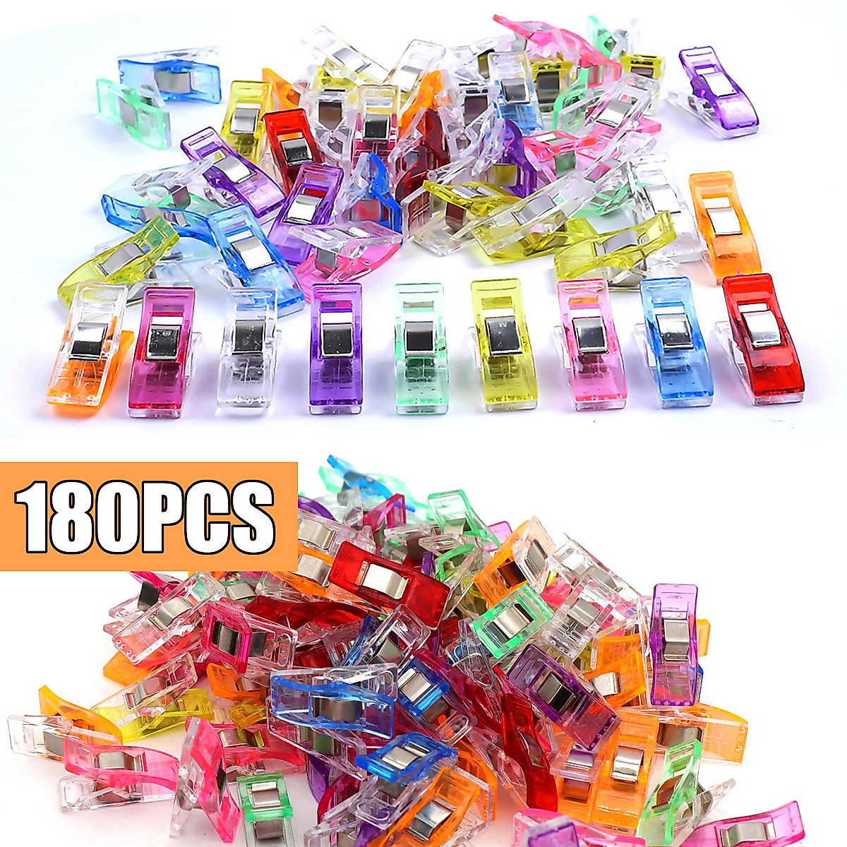 GMMA Sewing Clips for Fabric Acrylic Multifunctional Quilting Clips 180 Pcs Quilting Supplies, Sewing Accessories and Supplies