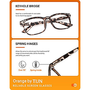 TIJN Progressive Multifocus Reading Glasses for Women Anti Blue Light Blocking Readers Vintage Square Nerd Eyeglasses