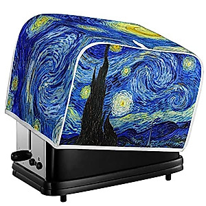 Gomyblomy Van Gogh's Starry Night 4 Slice Toaster Dust Cover Bread Toaster Oven Dustproof Cover Kitchen Bakeware Protector Dustproof Fingerprint Protection