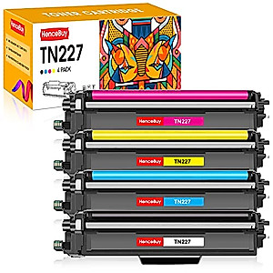 HenceBuy Compatible TN227 Toner Cartridge Replacement for Brother TN-227 TN223 Use with Brother HL-L3210CW HL-L3270CDW HL-L3290CDW MFC-L3750CDW MFC-L3710CW Printer (4 Pack, Black/Cyan/Yellow/Magenta)