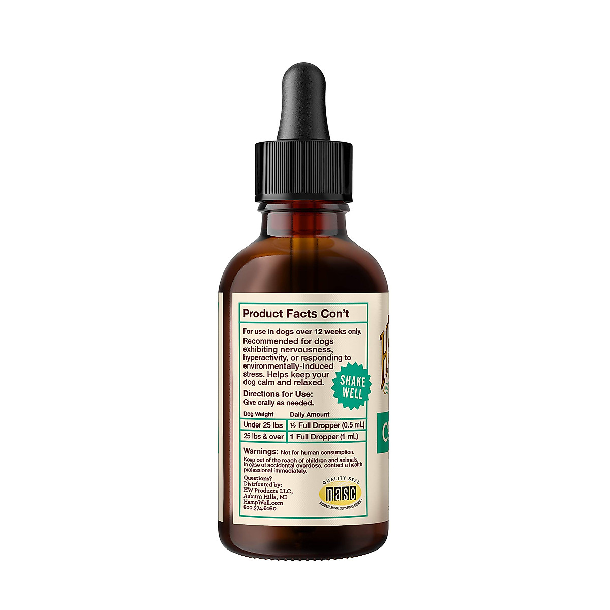 Hemp Well Calm Dog Oil Relieves Anxiety, Calms and Relaxes Your Dog, Aids in Stress Relief and Behavioral Issues, Organically Sourced (2 Ounces) - Dog Melatonin and Hemp for Small and Large Dogs