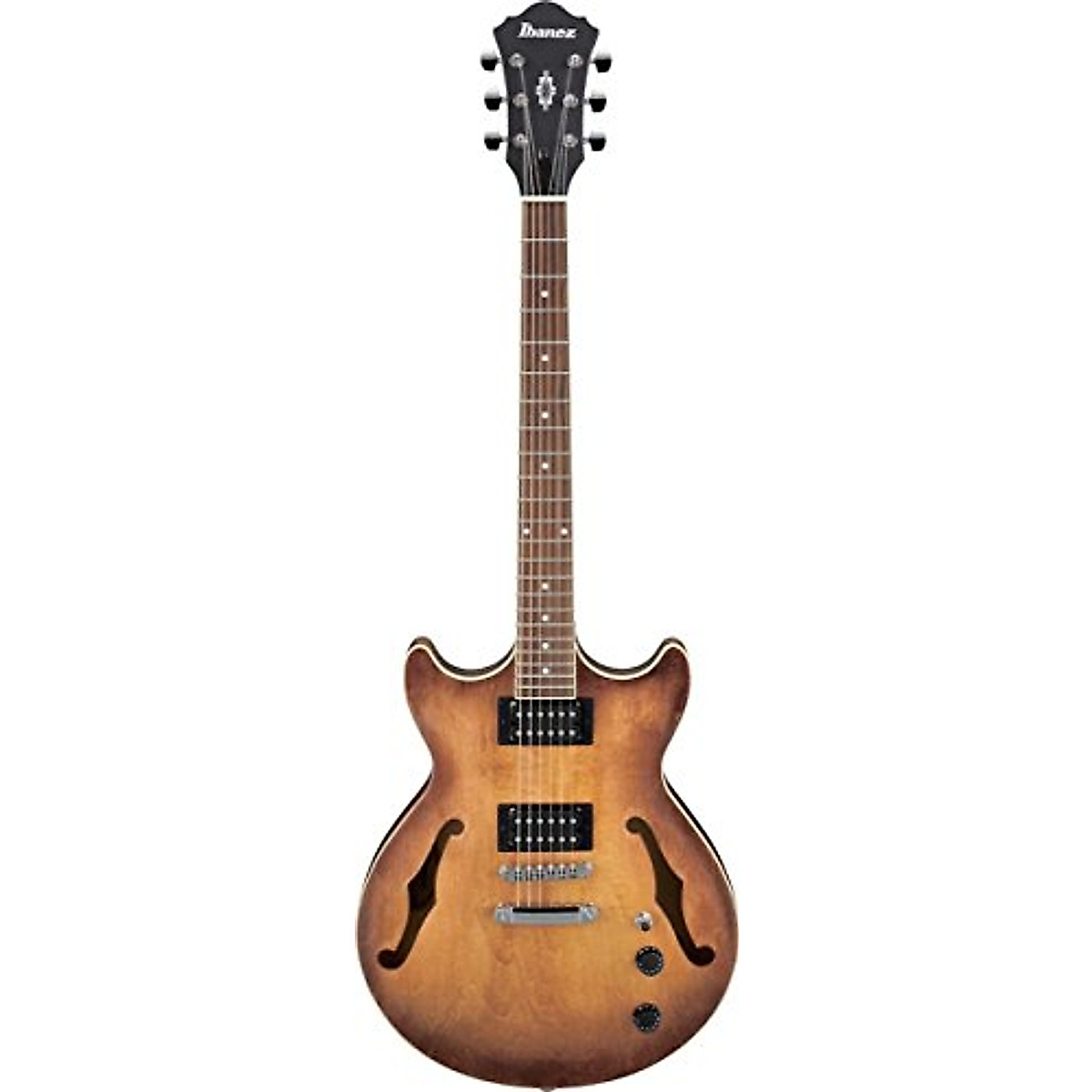 Ibanez Artcore 6 String Semi-Hollow-Body Electric Guitar, Right, Tobacco Flat (AM53TF)
