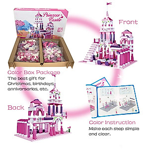 LEYI Girls Castle Building Blocks Toys for Girls 361 Pieces Princess Castle Construction Toys Set Building Bricks Toys for Kids Christmas Birthday Gift Education Building Blocks Toys