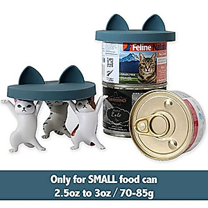 OHMO 3 Pack Small Cat Food Can Lids, Silicone Pet Food Can Lids Covers for 3 oz 2.5 oz Cat Food Cans, Dark Blue