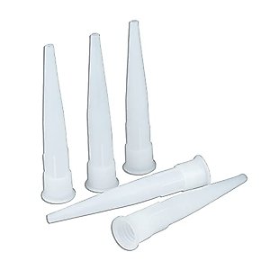 30pcs Plastic Caulking Gun extender Caulk Nozzle Tip Tool for Sausage Caulking Gun, Caulk Nozzles Applicator, Easy To Use, White,ZUOFANG